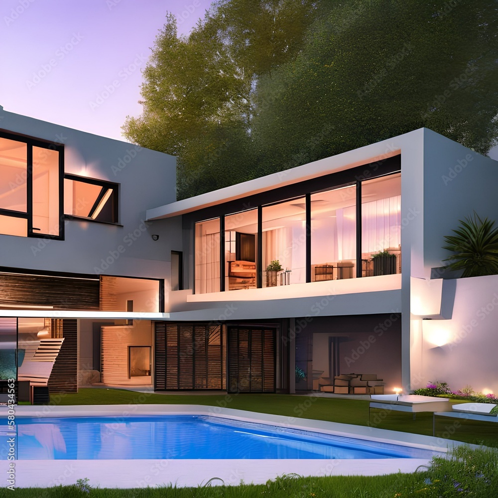 A modern house with a sleek and streamlined interior design 1 ...