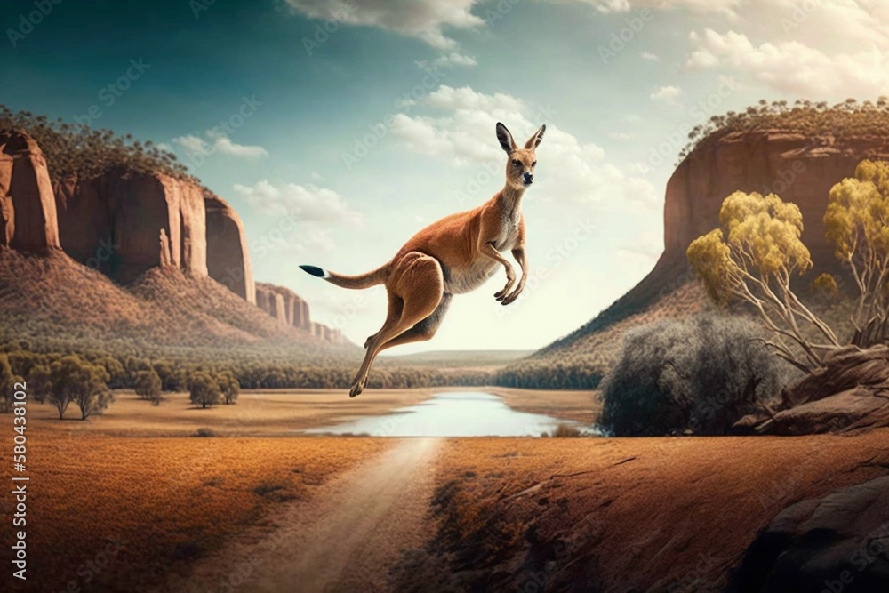 Australian Landscape Kangaroo