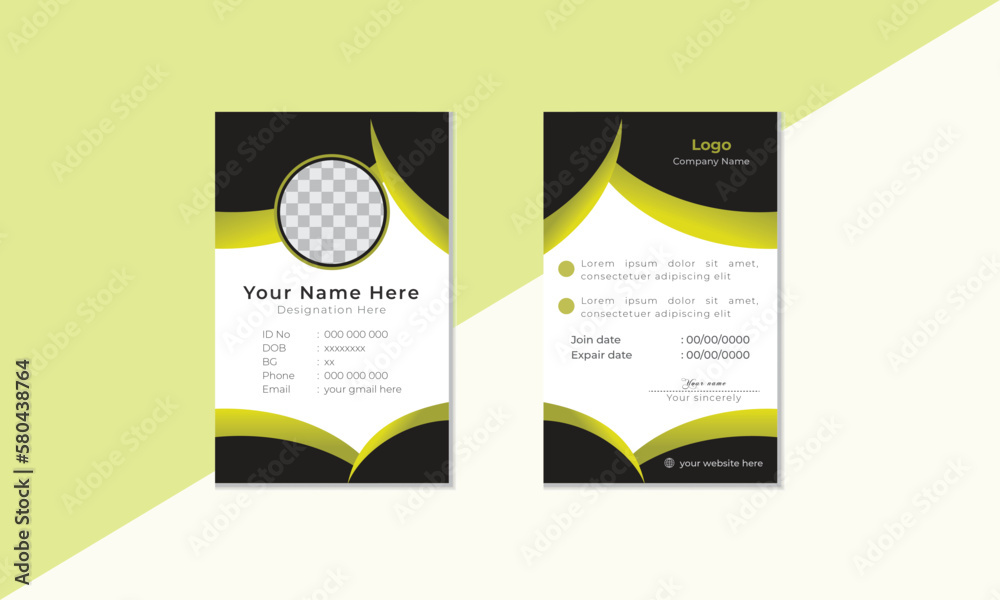 Modern and creative id card template with a simple color combination ...