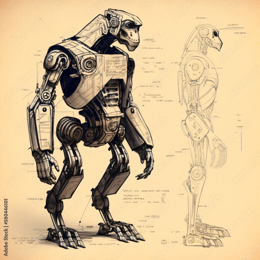 "Robotimals Sketches" from Robots inspired by Animal Anatomy Stock ...