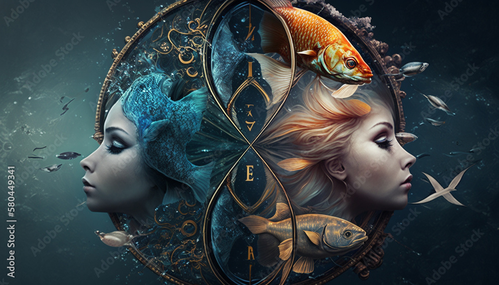 Generative AI illustration surreal astrology concept. zodiac signs ...