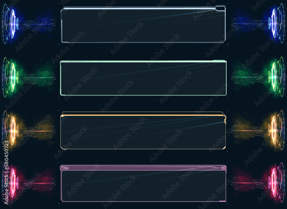 Futuristic Vector HUD Interface Screen Design. Digital callouts titles ...