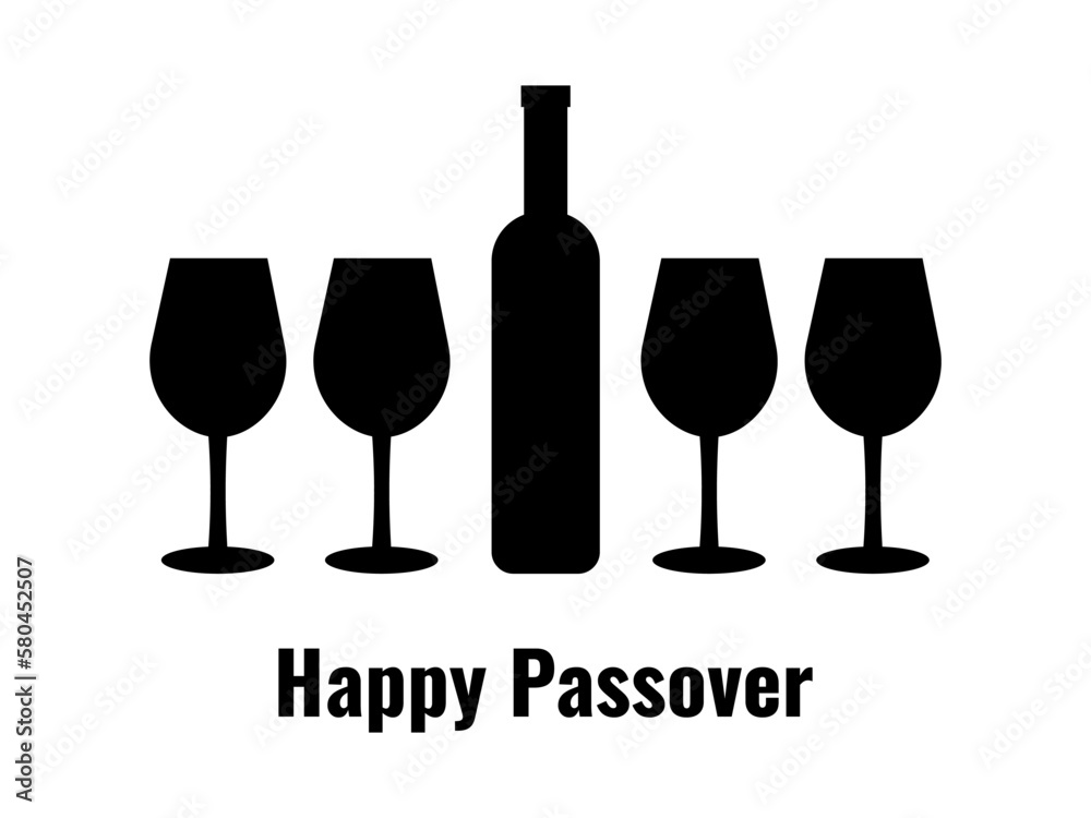 Jewish holiday Passover, Pesach, black traditional icons and symbols on ...