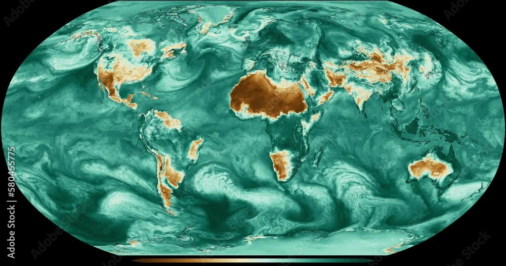 The global map represents the humidity of the Earth's surface in ...