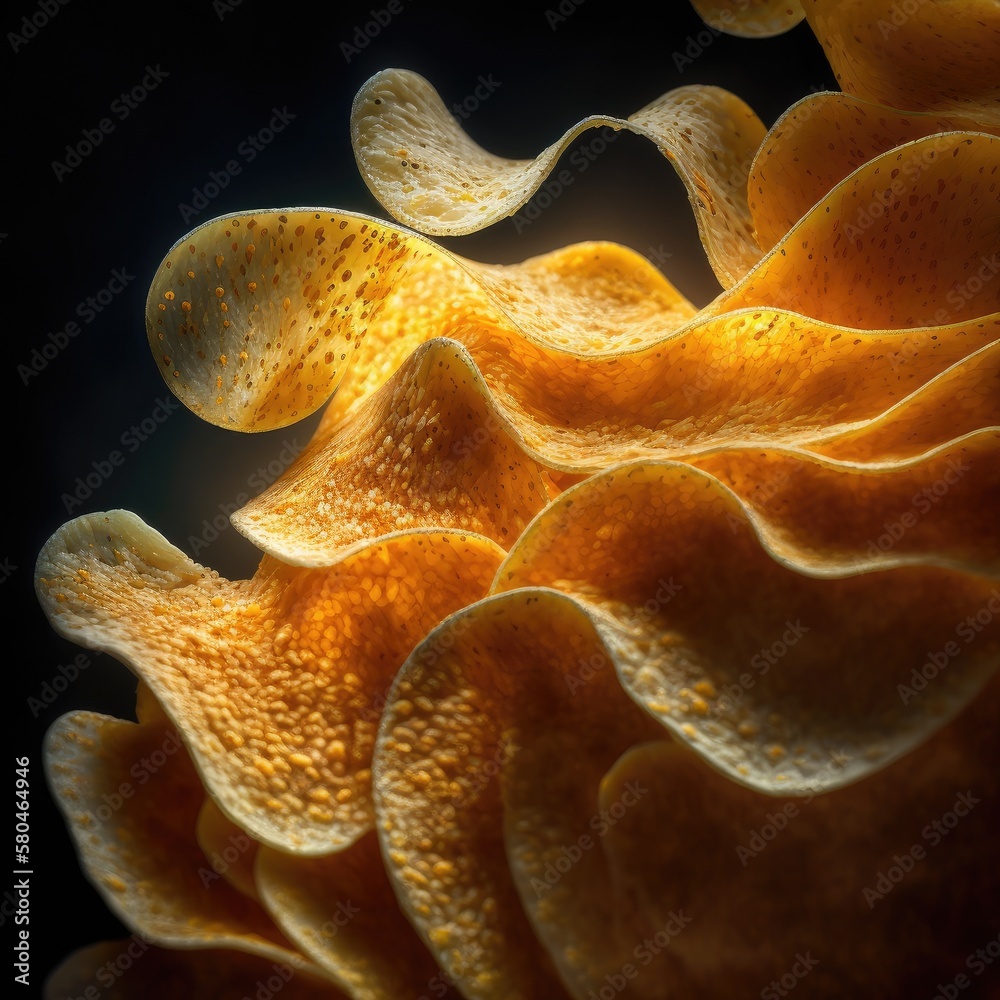 Super Realistic Macro Photograph of Deliciously Crispy Potato Chips ...