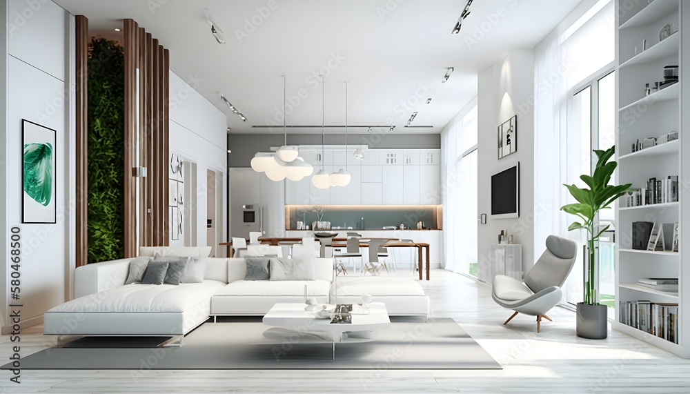 Elegant modern interior condominium with, contemporary Miami style ...