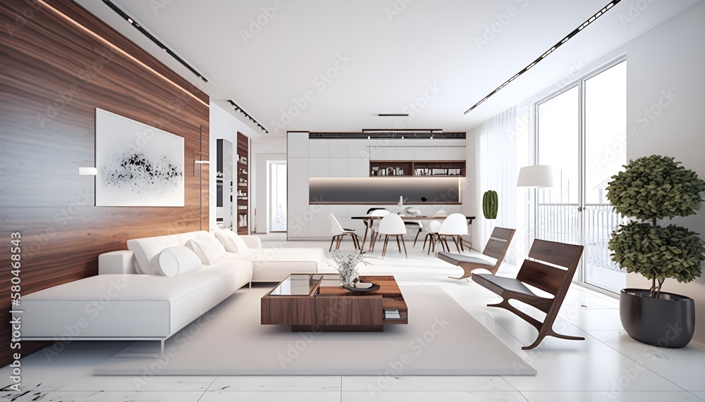 Elegant modern interior condominium with, contemporary Miami style ...