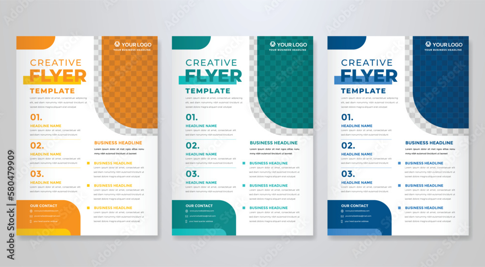 set of business flyer template with minimalist layout and modern style ...