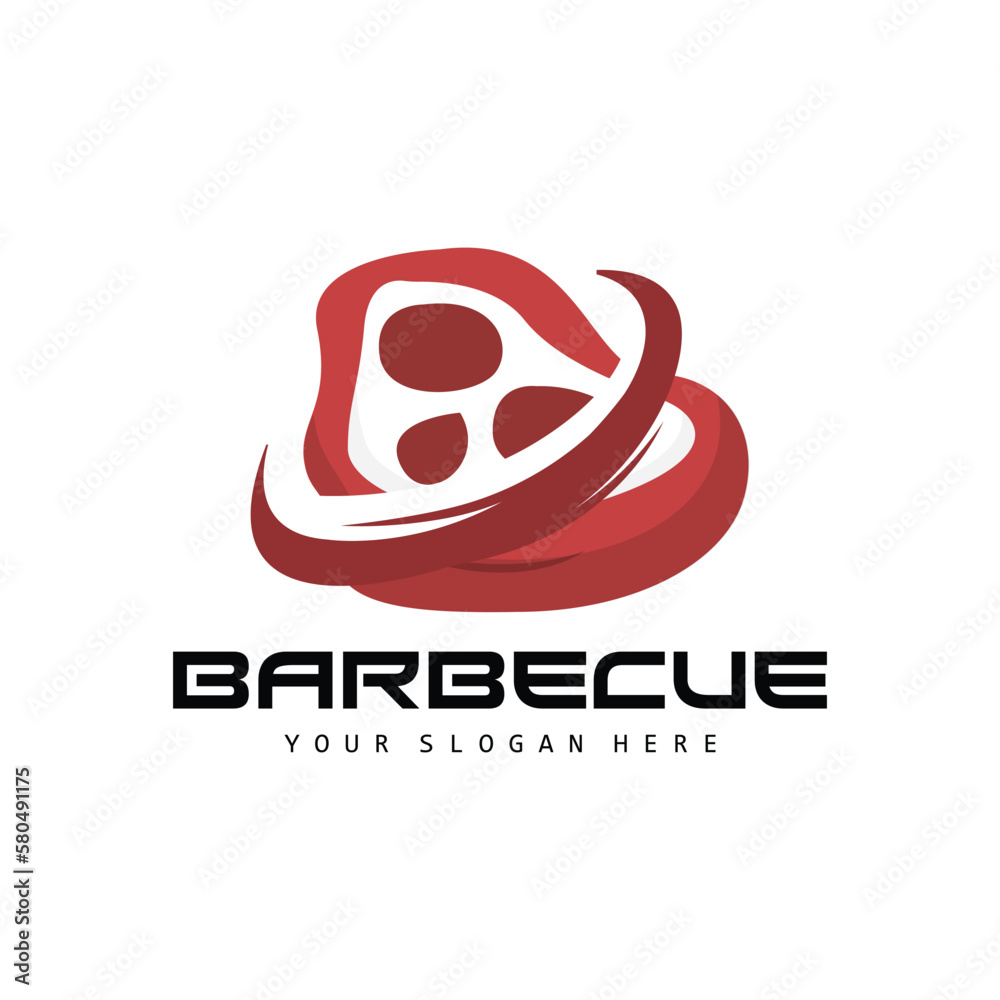 Meat Logo, Smoked Beef Vector, BBQ Grill Baberque Logo Design And ...