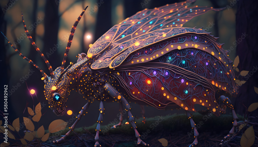 butterfly in the aquarium, a delicate mythological creature in a forst ...