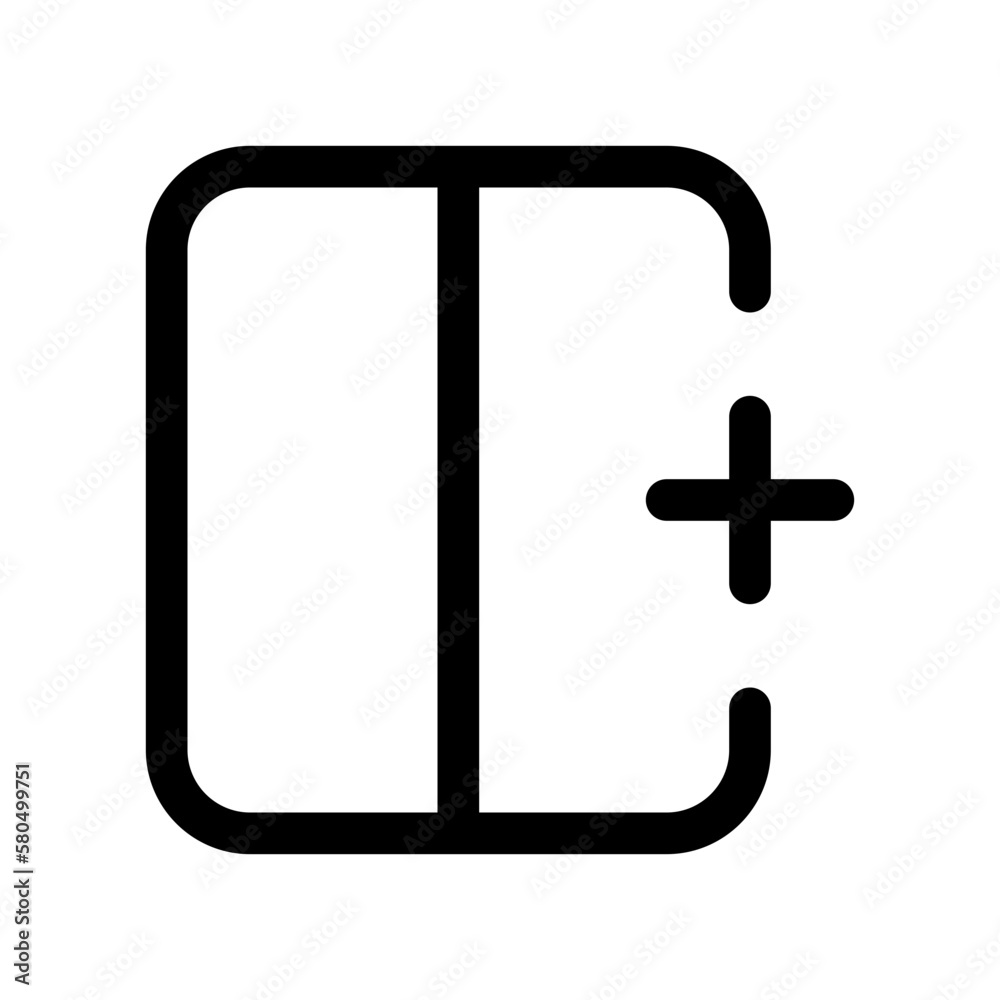 Editable add column to the right vector icon. Part of a big icon set ...