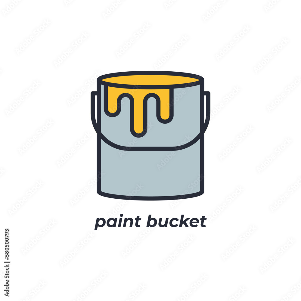 Vector sign paint bucket symbol is isolated on a white background. icon ...