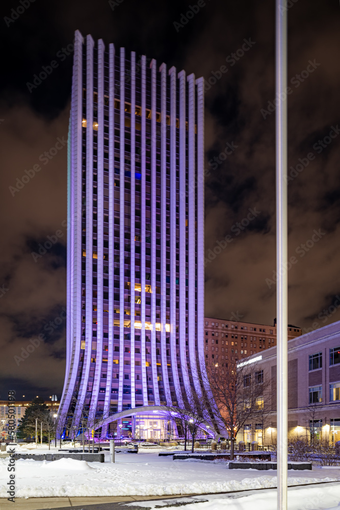 Rochester, NY, USA - March 12, 2023: Early morning photo of The ...