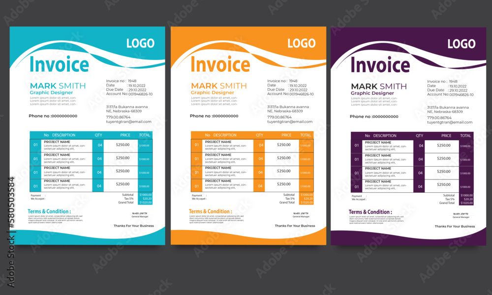 Professional and modern invoice template Minimal Corporate Business ...