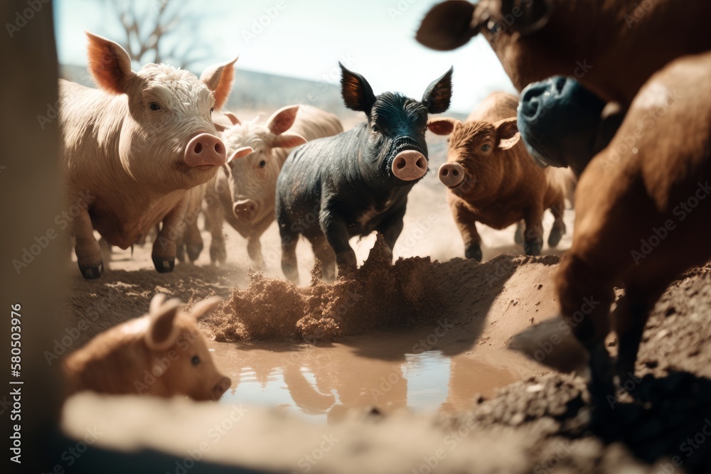 nIncredible Unreal Engine 5 Epic Farm Animal Mural: Adorable Cows, Pigs ...