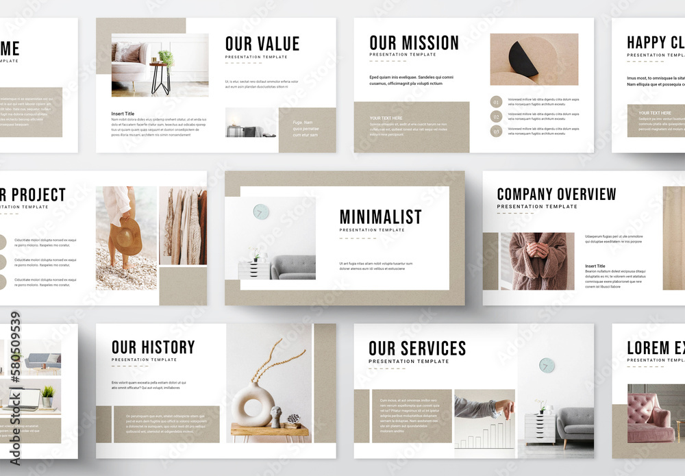 Simple Minimalist Presentation Layout Stock Template | Adobe Stock