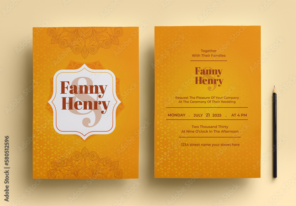 Wedding Invitation Card Design Stock Template | Adobe Stock