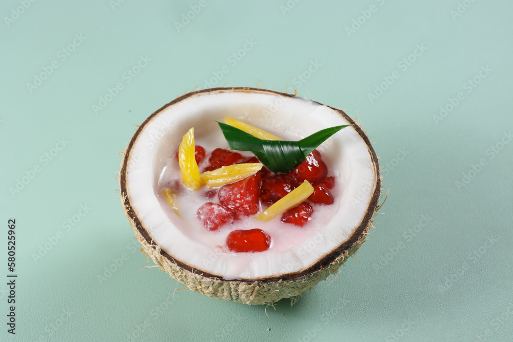 Thai Dessert Called Tub Tim Krob or Thai Red Ruby Dessert - made from ...