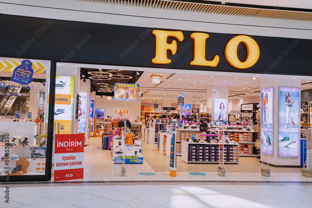 16 September 2022, Antalya, Turkiye: Famous chain fashion and shoes ...