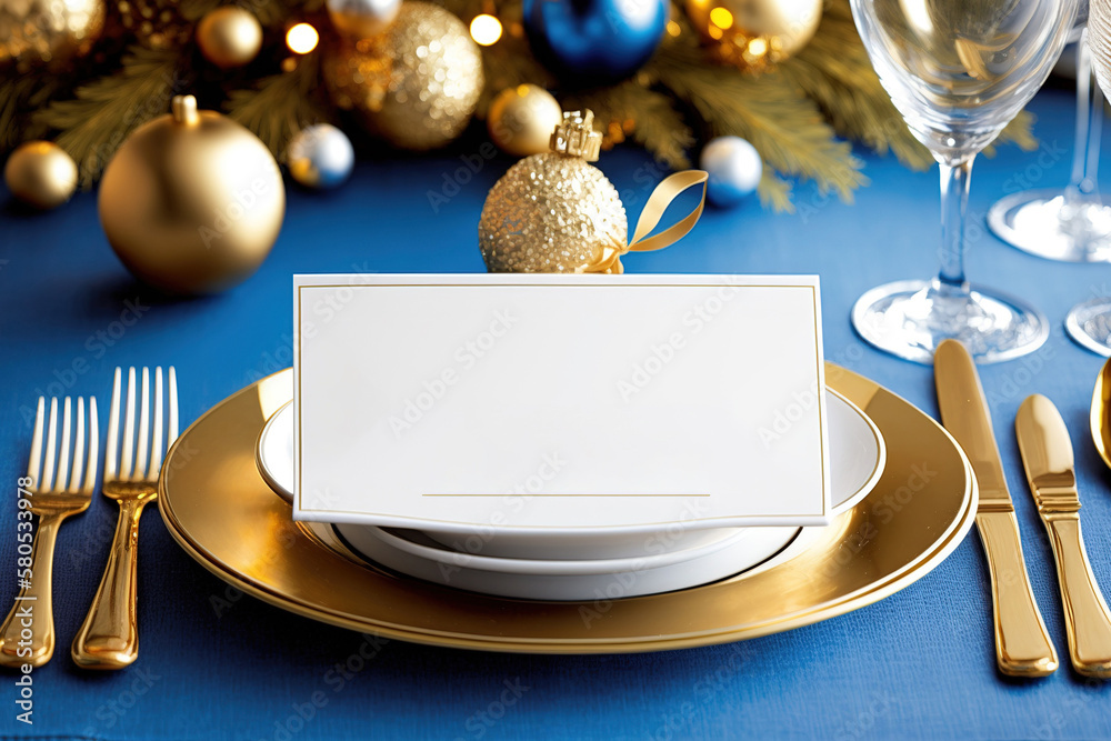 Christmas table settings with holiday accents (with easy removable ...