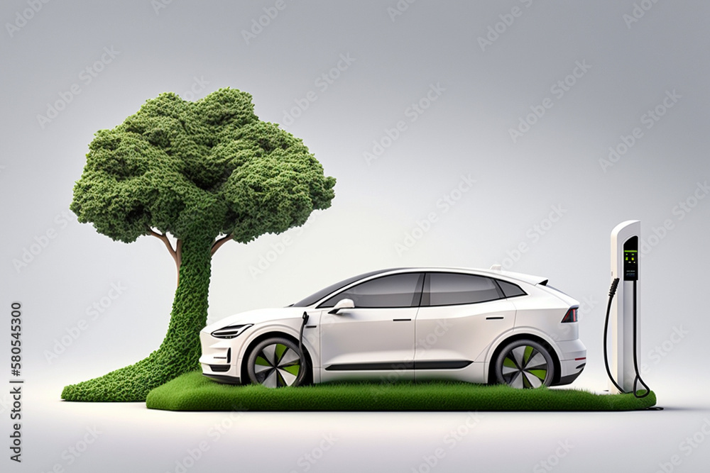 Electro car, 3d rendering super photo realistic background. Generative ...