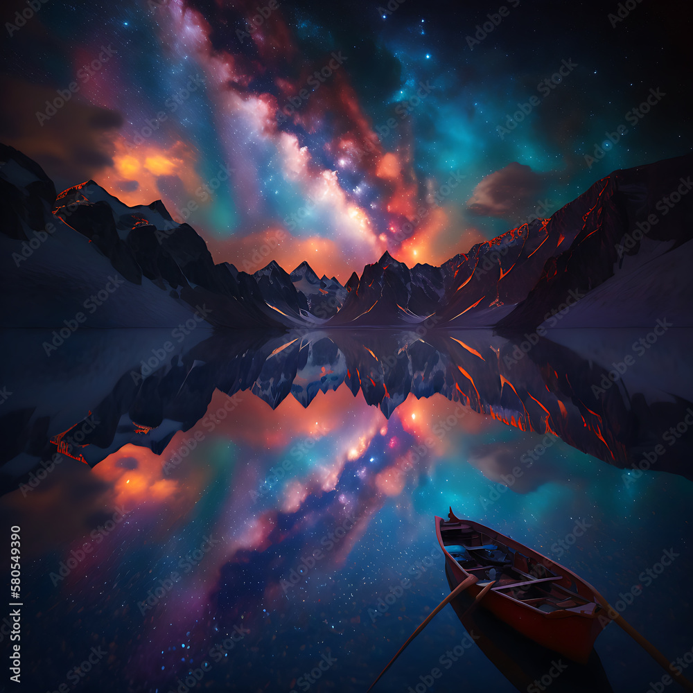 A magnificent lake of color sits on the edge of the unknown universe, a ...