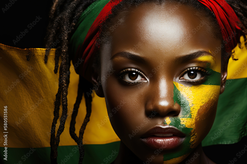 Black History Month, red yellow green background, the colors of africa ...