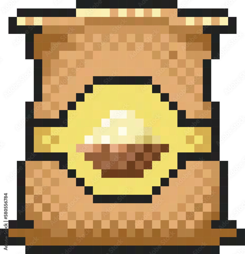 Yeast sack pixel art with transparent background Stock Vector | Adobe Stock