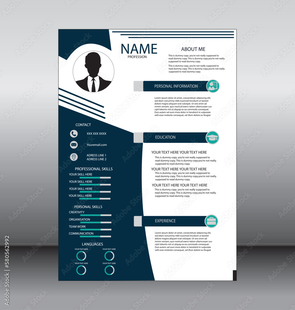cv template design Stock Vector | Adobe Stock