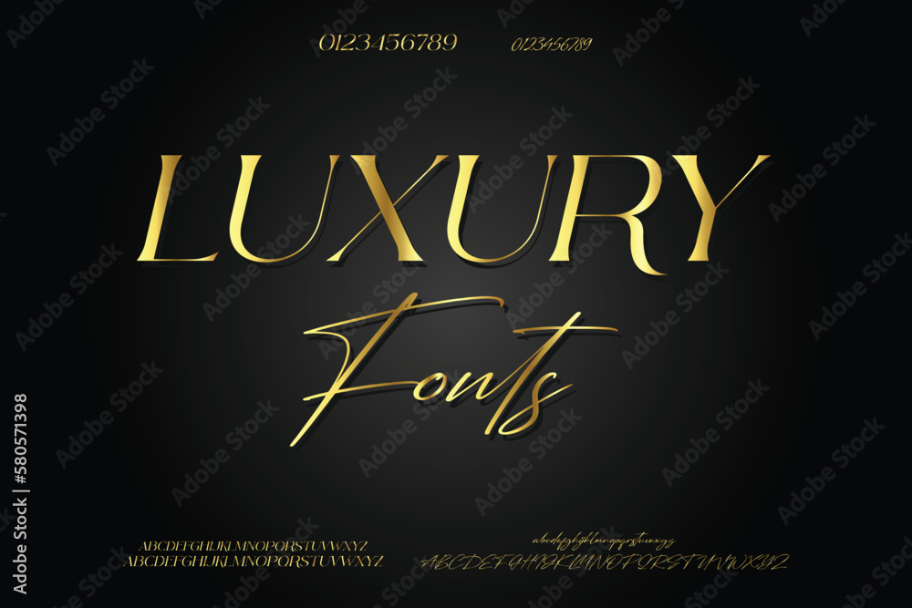 Luxury Fonts elegant golden alphabet letters font set. Classic Custom ...