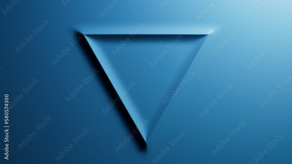 Minimalist Background with Embossed 3D Shape. Blue Gradient Surface ...