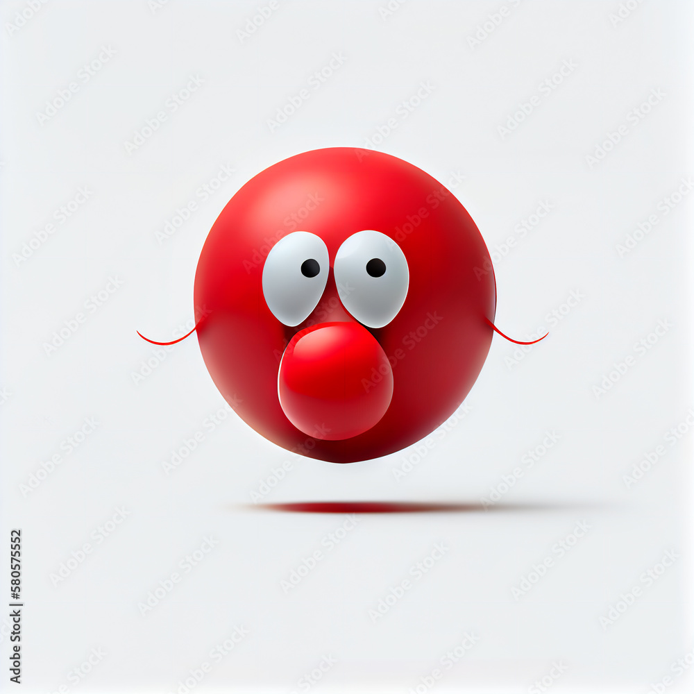 Red nose emotional emoji vector on isolated white background ...