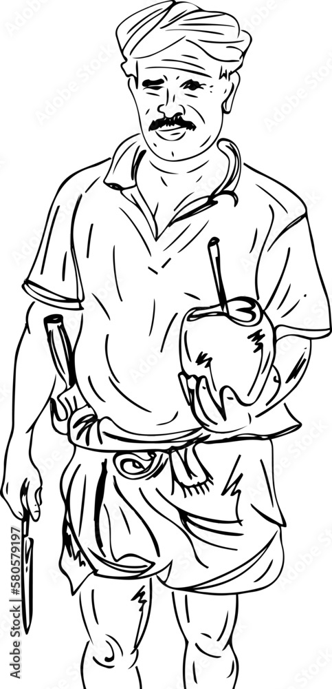 Potter making clay pot in traditional way sketch drawing, Pottery pinch ...