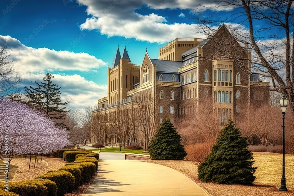 WASHINGTON, DC –26 MAR 2022- View of the campus of Trinity Washington ...