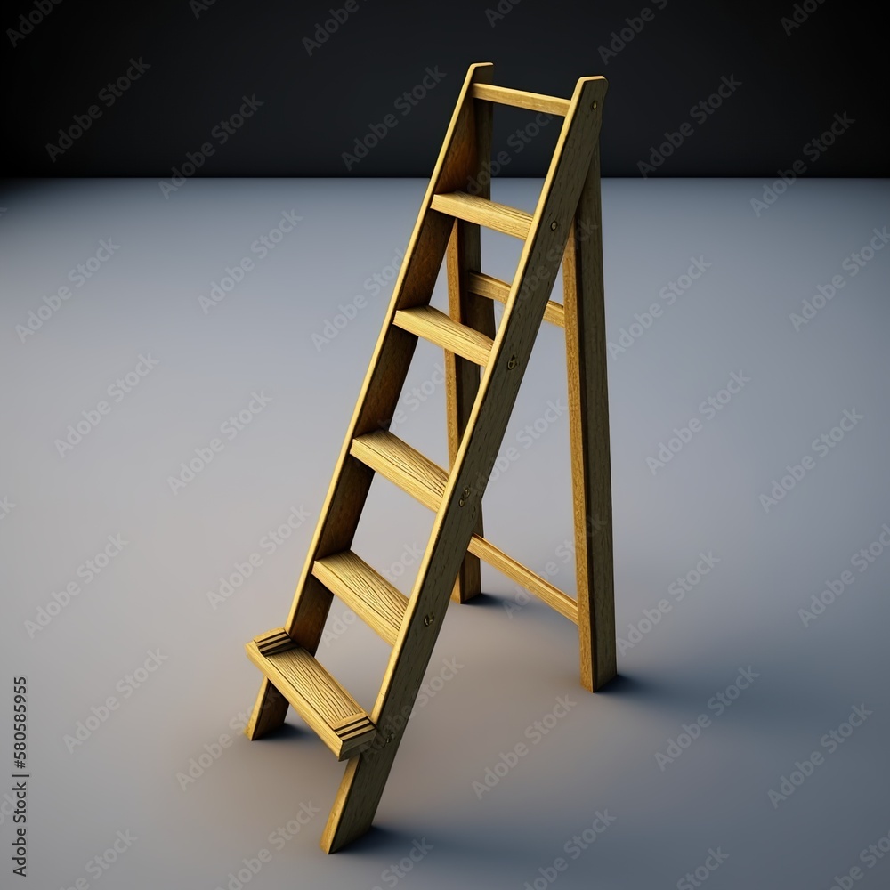 ladder, strong base, stable a pair of steps set up prepared before work ...