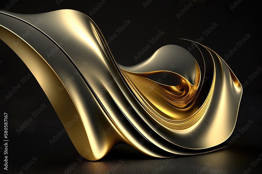 This luxurious and elegant wallpaper design features a glossy gold ...
