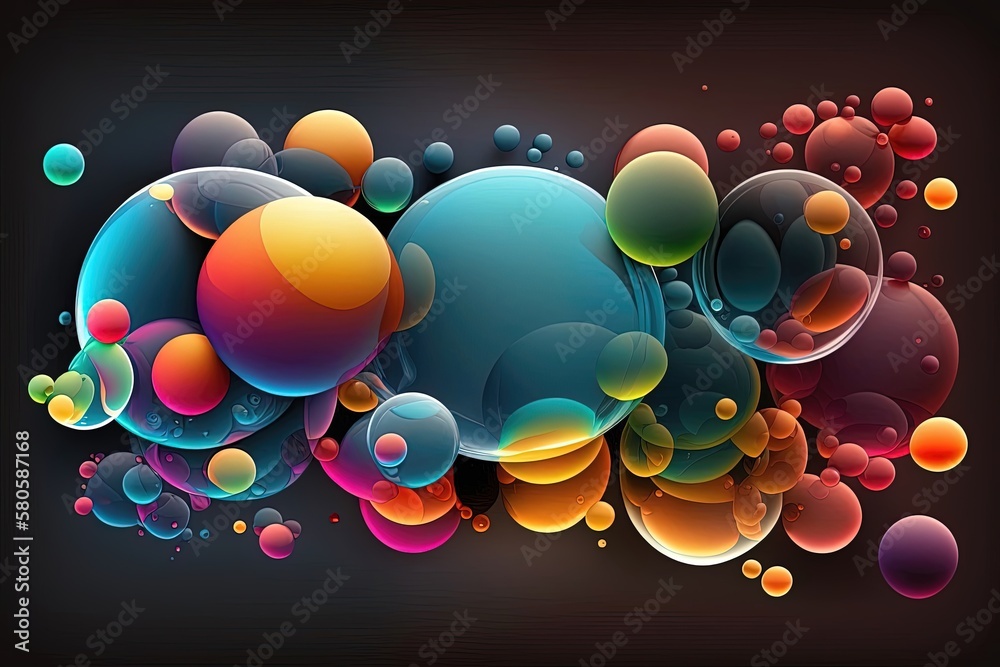 Colorful bubble background with various sizes and hues. Playful and fun ...