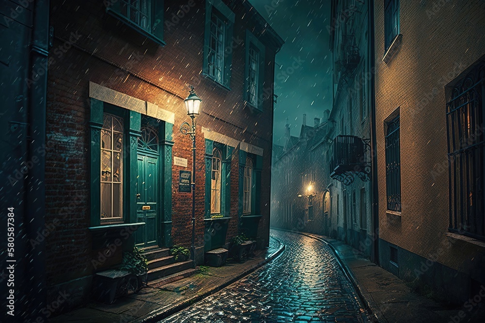 Narrow Alleyway At Night