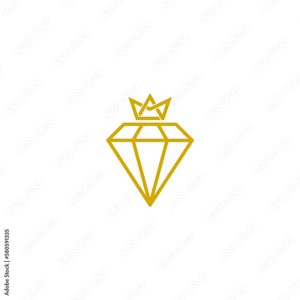 Diamond crown logo icon design isolated on white background Stock ...