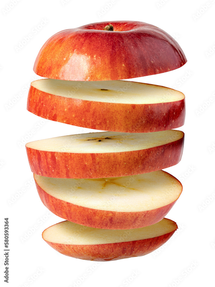 Flying apple on transparent background. png file Stock Photo | Adobe Stock
