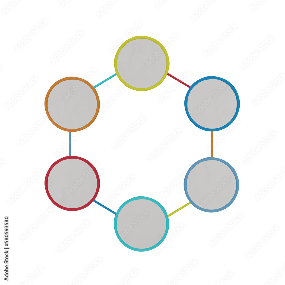 3D illustration : Circular infographic, Hexagon diagram, Chart, diagram ...
