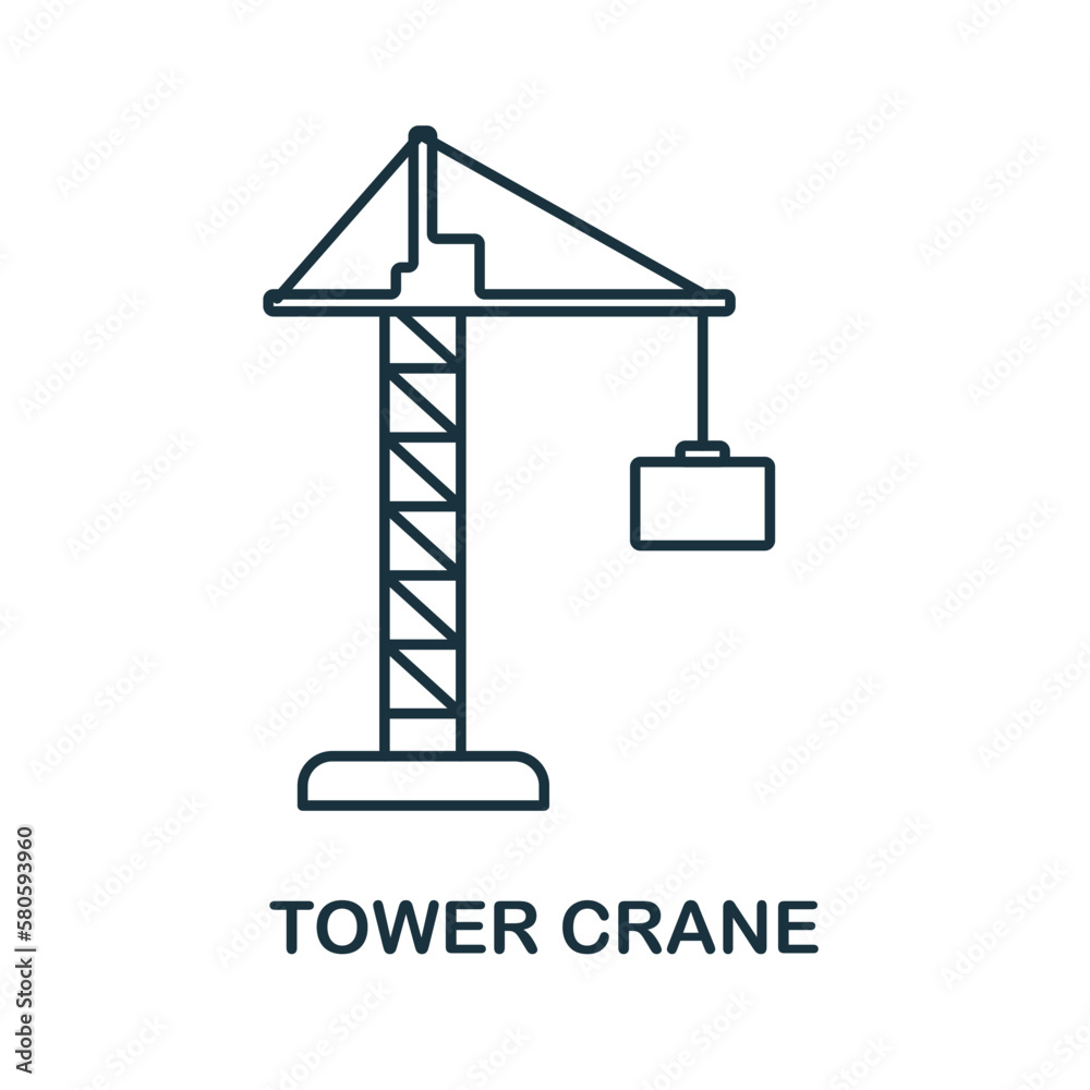 Boom Lift line icon. Simple element from construction collection ...