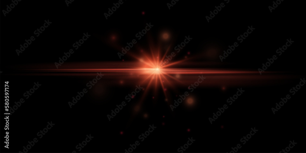 Light effect of light with rays and glare for vector illustration ...