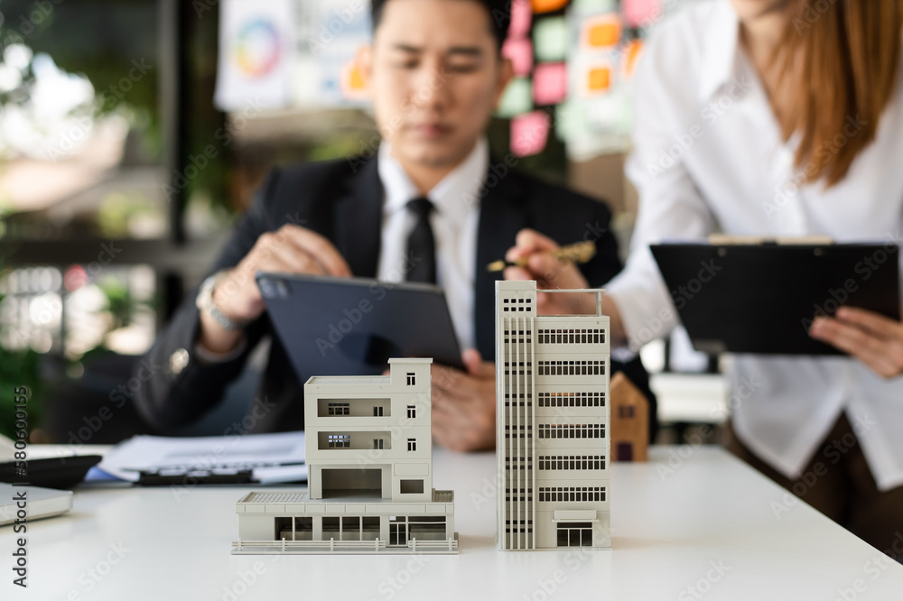 balancing the property sector The real estate agent is explaining the ...