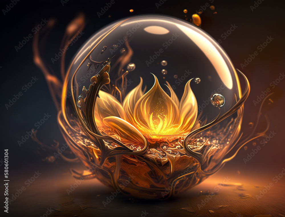 Special objects in 3d design in shining golden color, real luxury ...