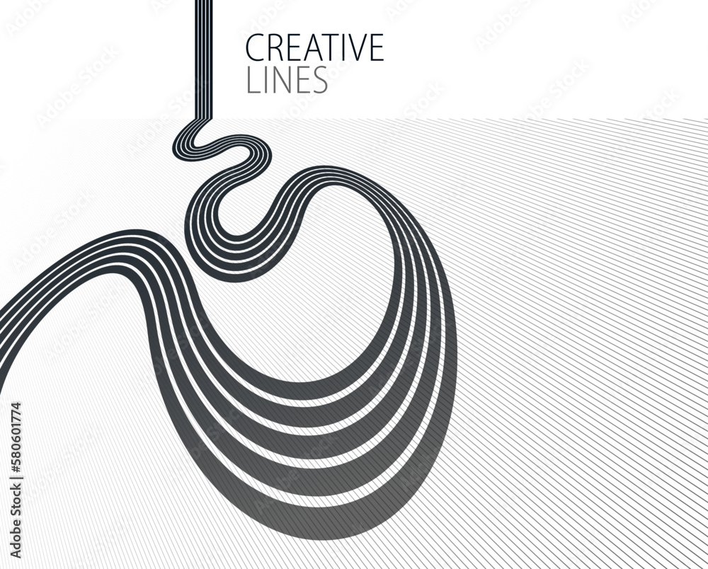 Linear composition vector road to horizon, abstract background with ...