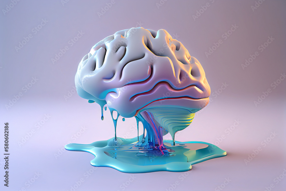 A liquid model of the human brain, depicting the complex network of ...