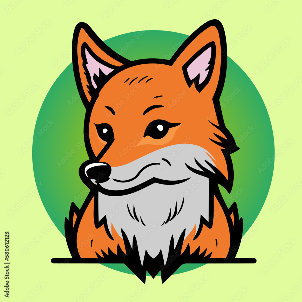 Renard mignon dessin cartoon mascotte Stock Vector | Adobe Stock