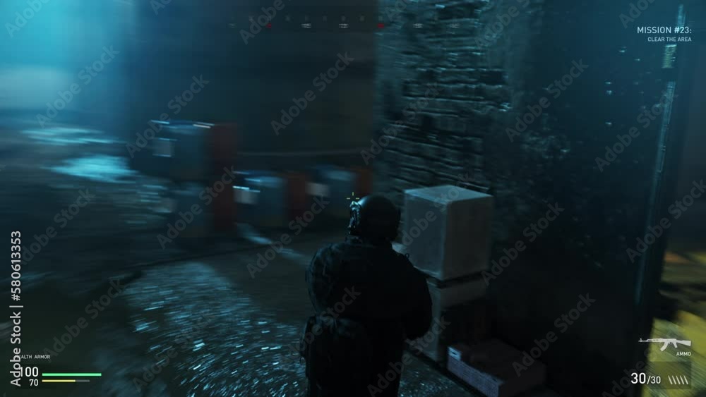 Completing Mission In PC Game. Playing As Military Special Forces ...