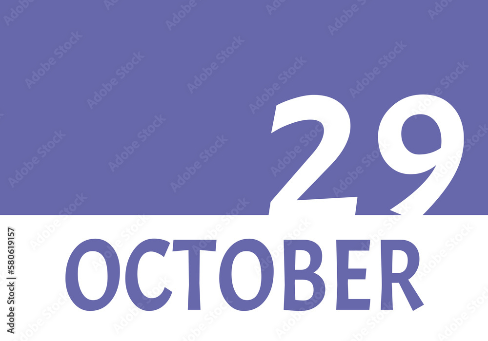29 october calendar date with copy space. Very Peri background and ...